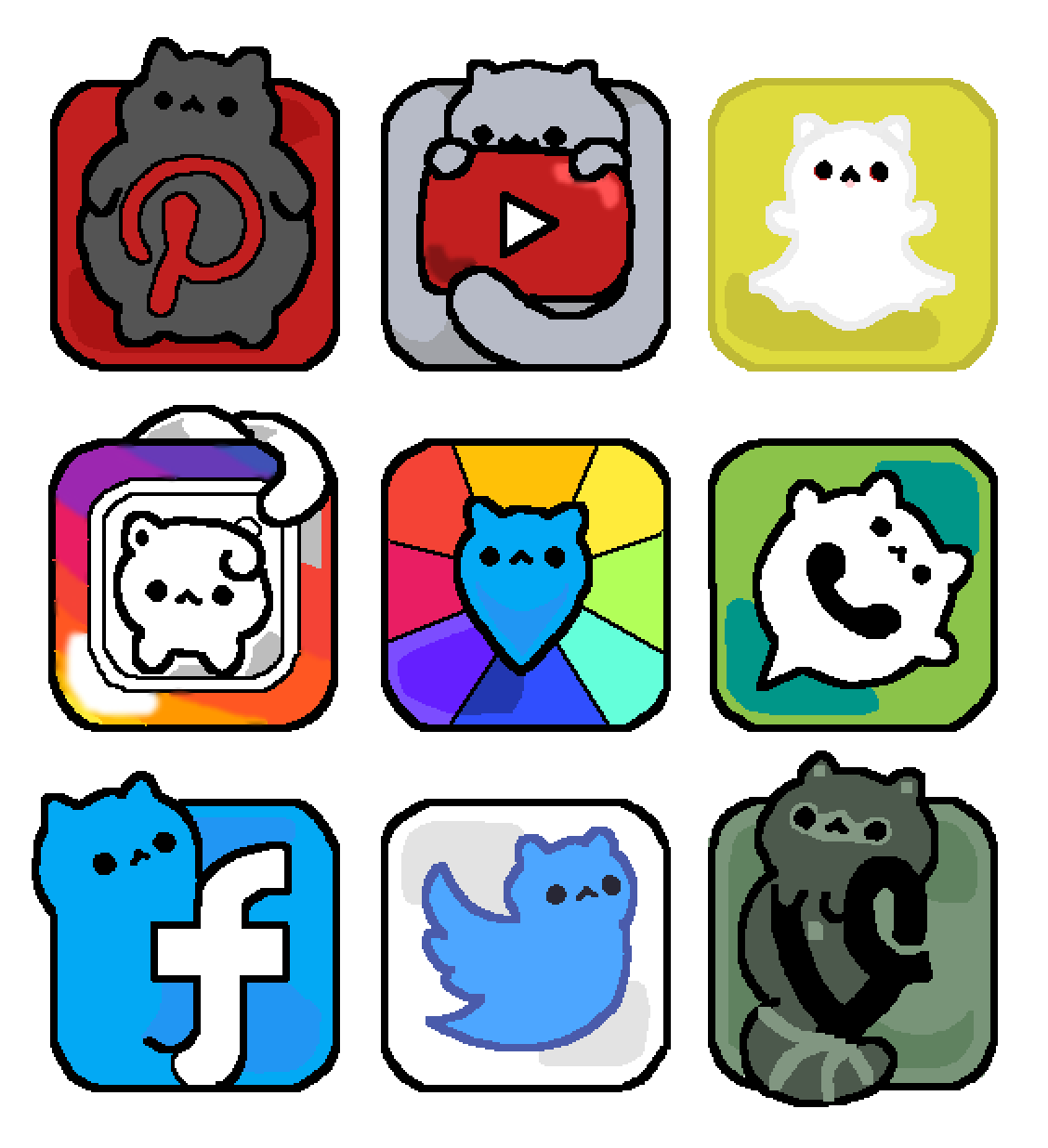 Pixilart - Cat apps by cc-m