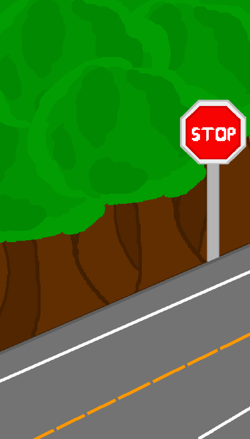 Pixilart - stop sign in forrest. by YellowBellow