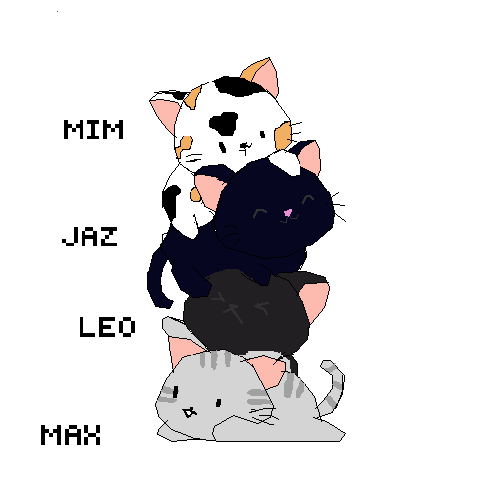 Pixilart - stacked cats by BunnyTail