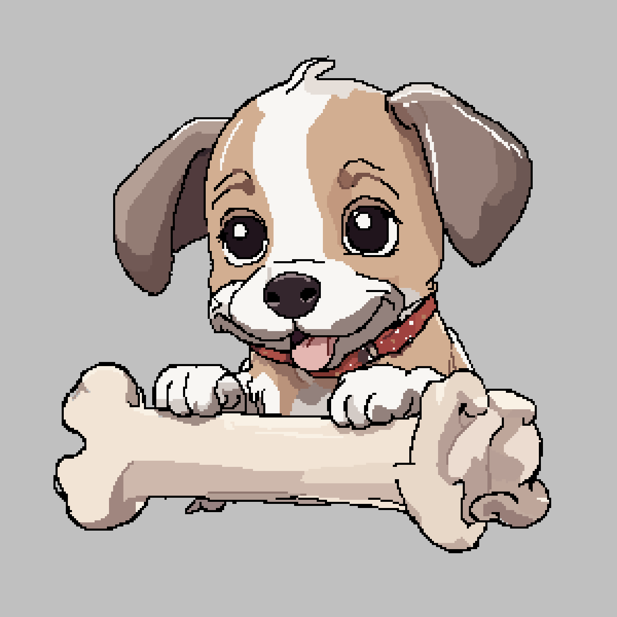 Pixilart - Small dog, big bone by LightYeji