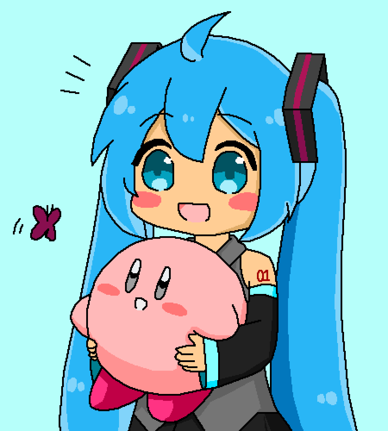 Pixilart - Miku and Kirby by Toxicole