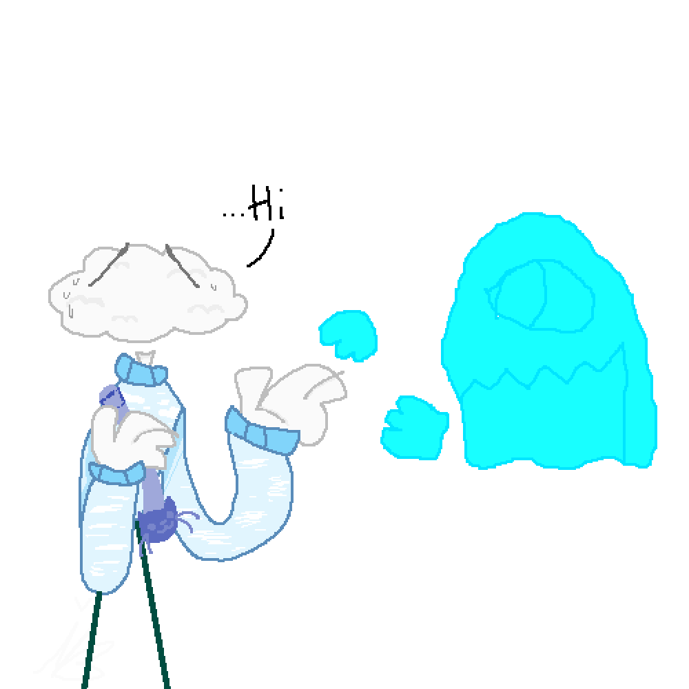 Pixilart - Cyan the ghost by NoVideoPerson