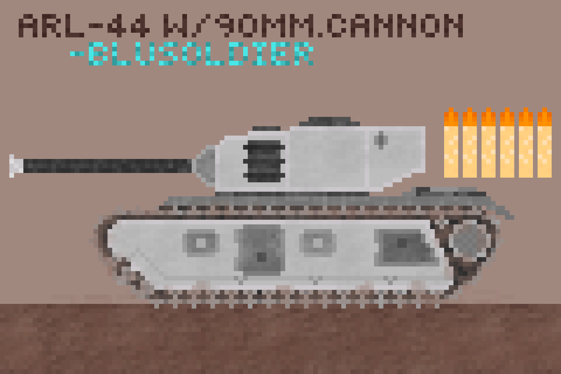 Pixilart - ARL-44 w/ 90mm. gun. (grey version) by Blusoldier