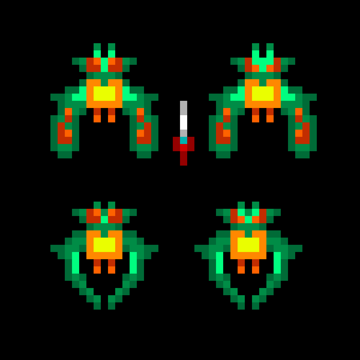 Pixilart galaga SNES sprites by dabrickies