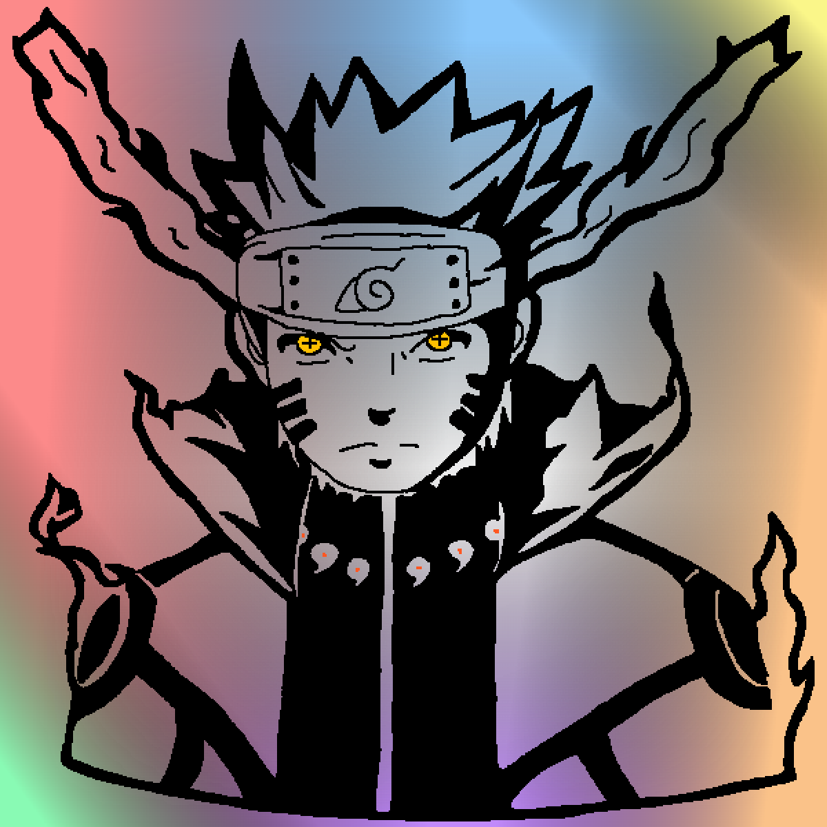 Pixilart - Rainbow Naruto by nobodyhereJY