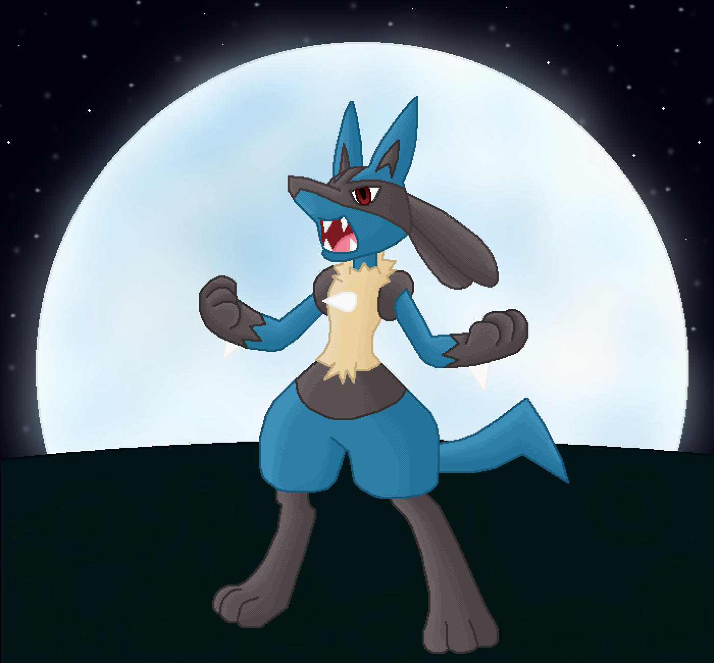 Pixilart - Lucario by whirlyishsapien