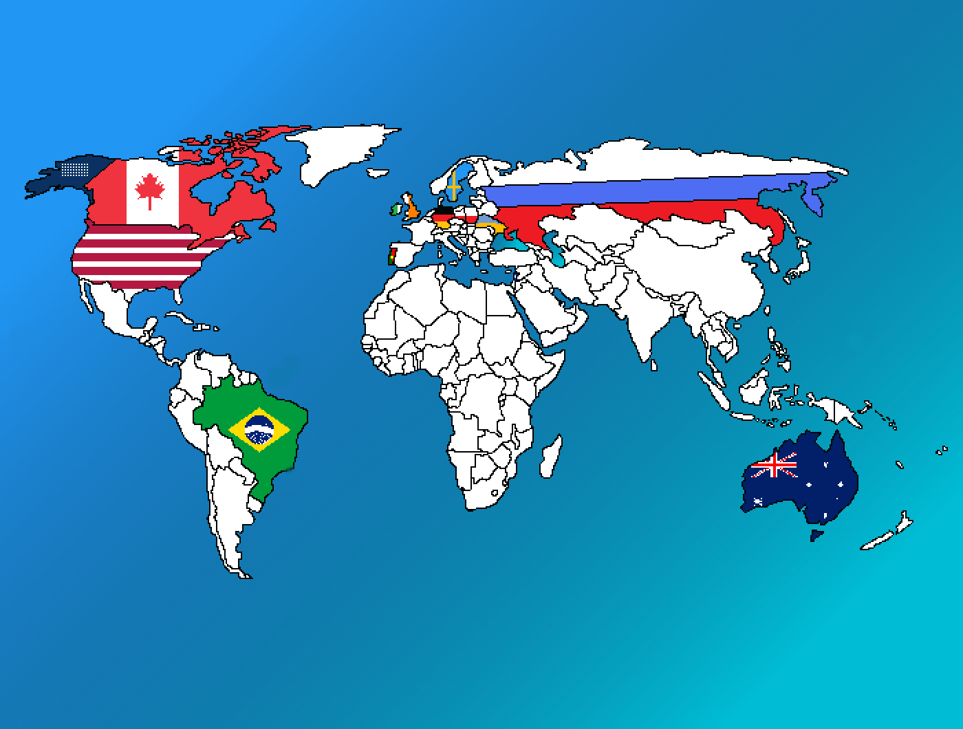 Pixilart - World Map Flag by RSDS