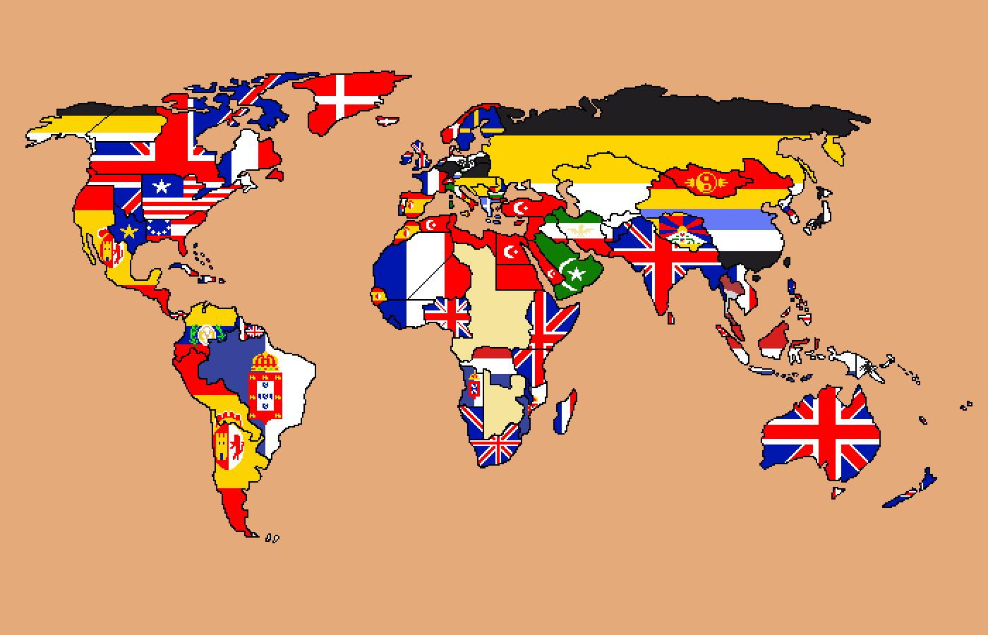 Pixilart - Alternate History Flag Map by kasacbric