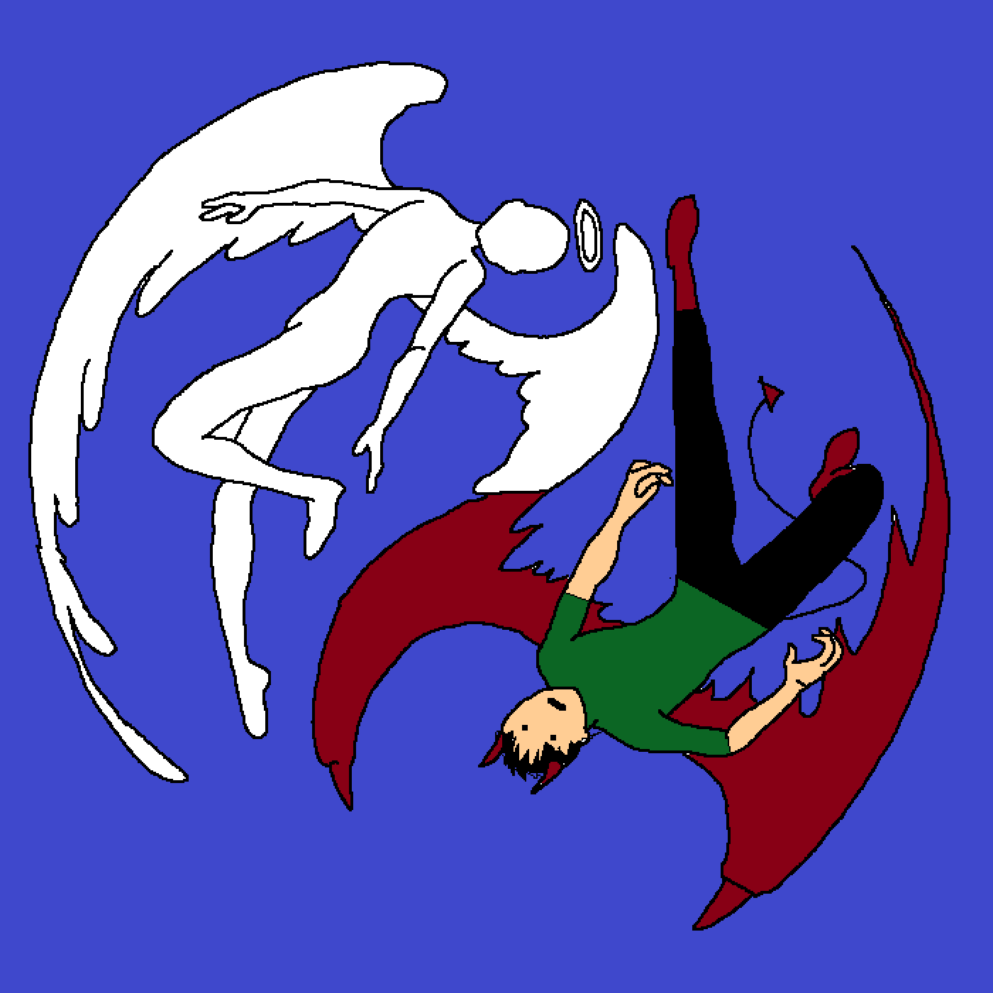 Pixilart - Angel and Devil base by sazukelamin