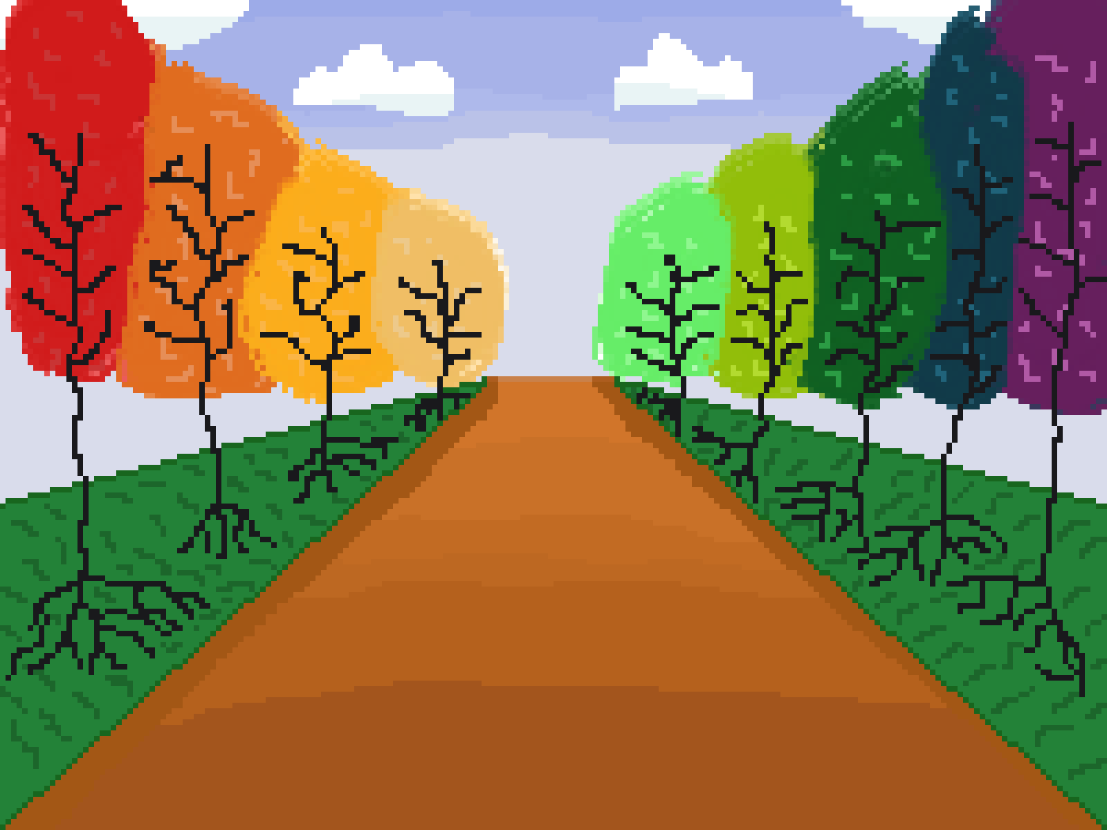 Pixilart - Rainbow Trees by KronTheKing