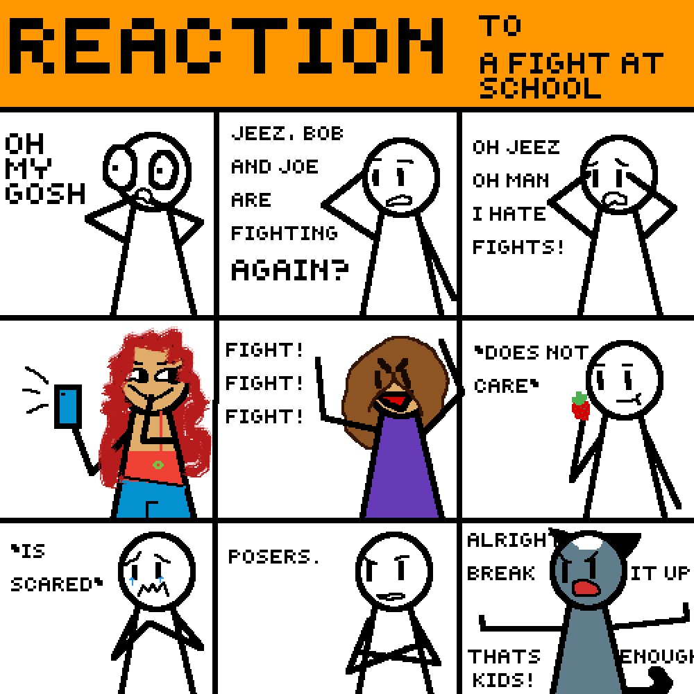 Pixilart - Reaction to a Fight at School by MidnightOrchidx