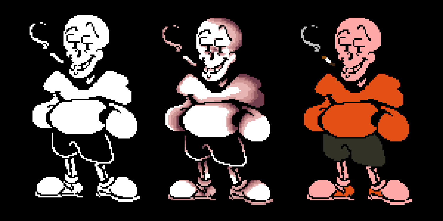 Pixilart - bad papyrus sprites by Xr5cv