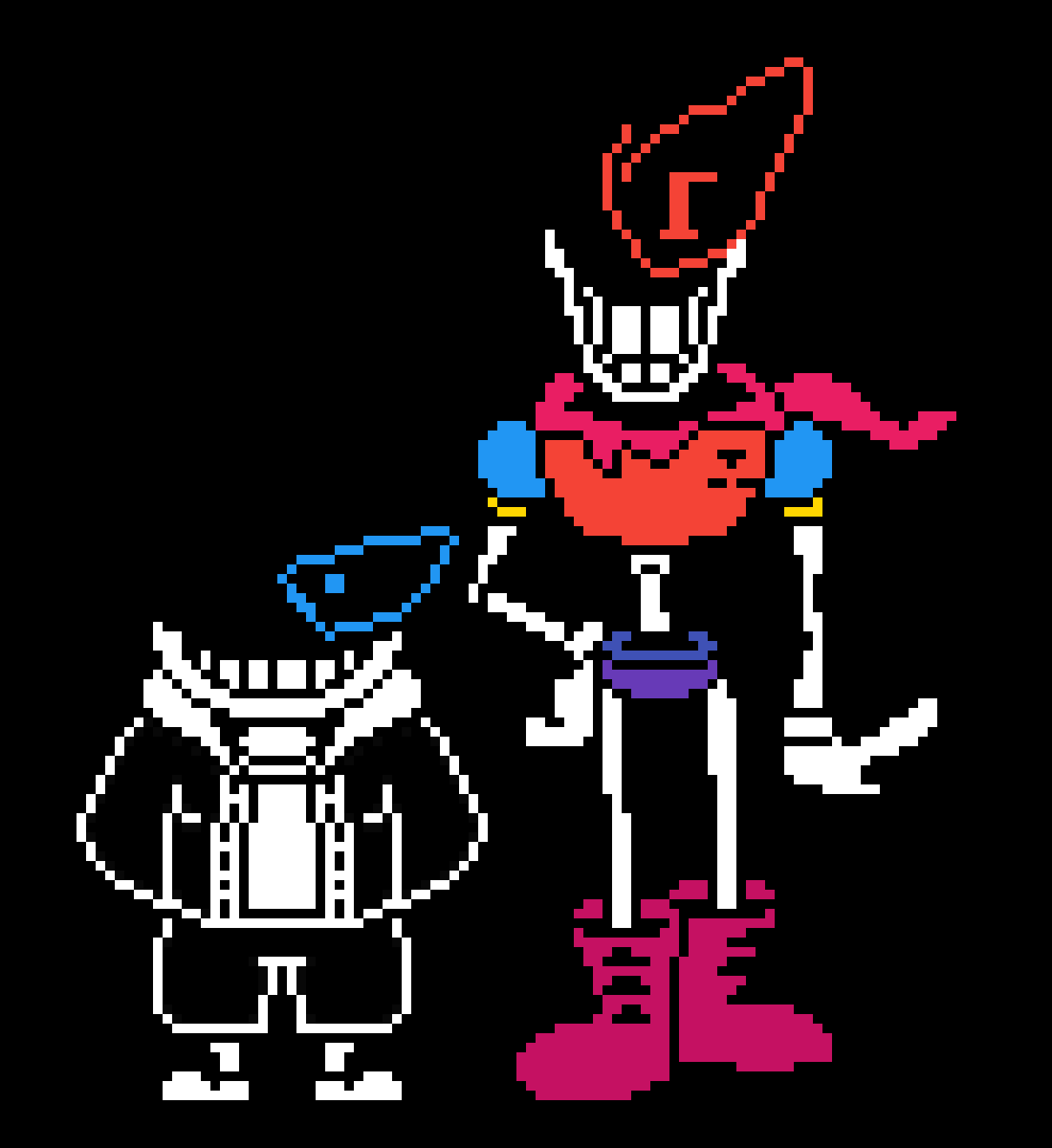 Pixilart - sans and papyrus bad time duo by lire