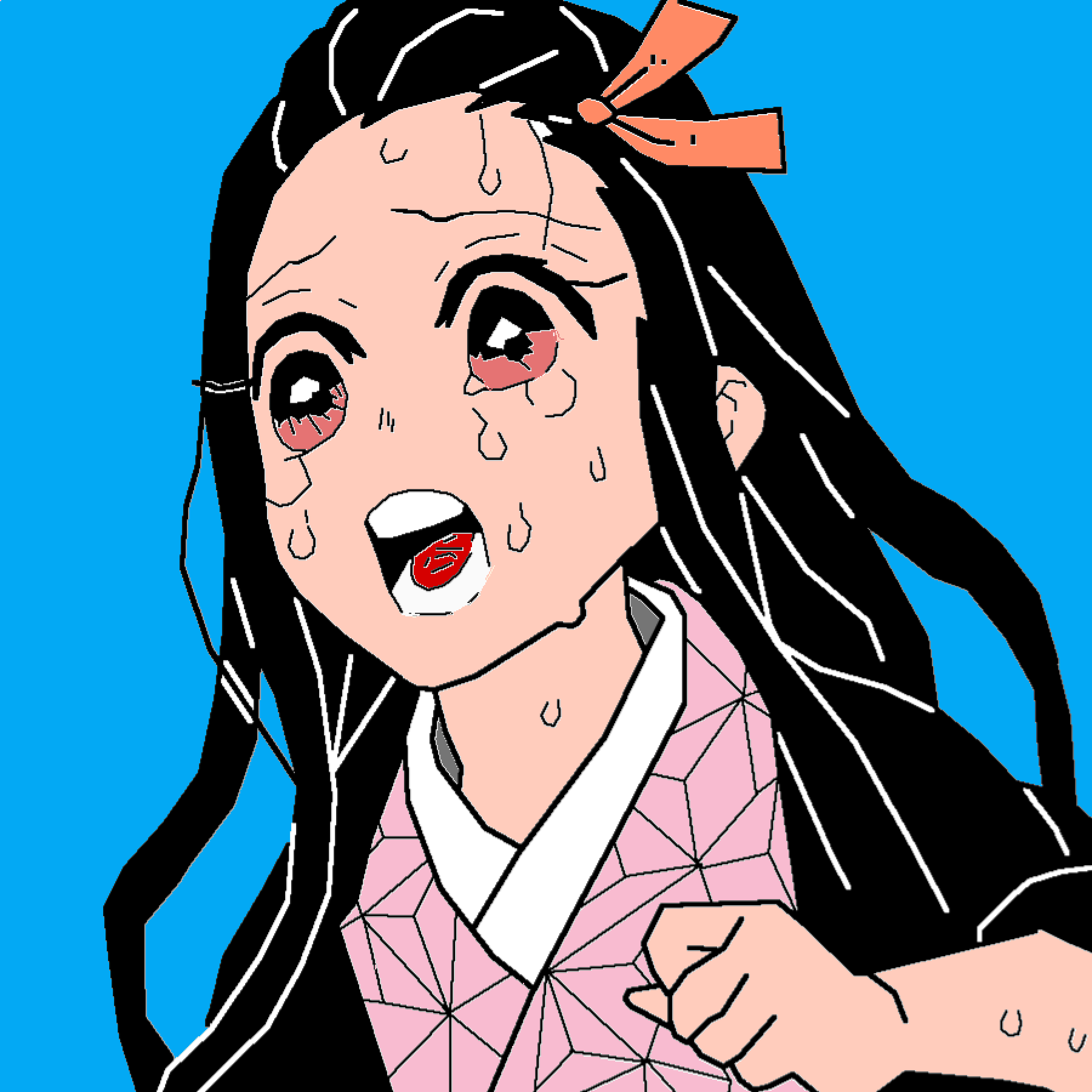 Pixilart - Nezuko Human Manga Base by Shinobu33
