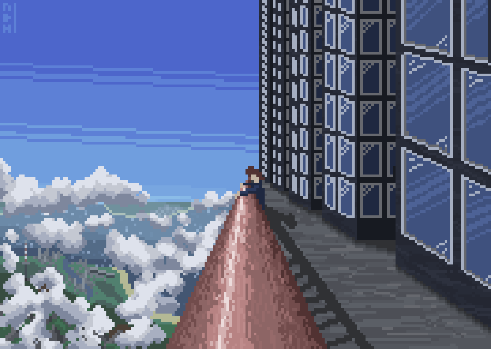 Pixilart - city in the sky by noobah