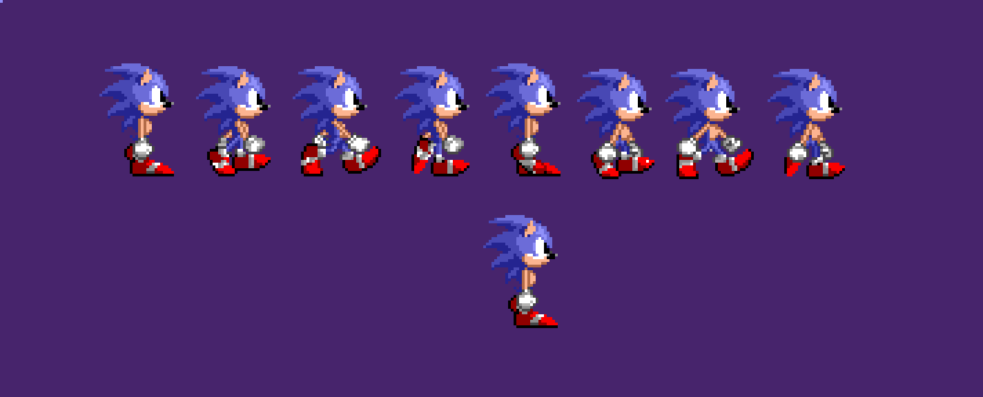 Pixilart - Sonic walking sprites by Kalviniscool
