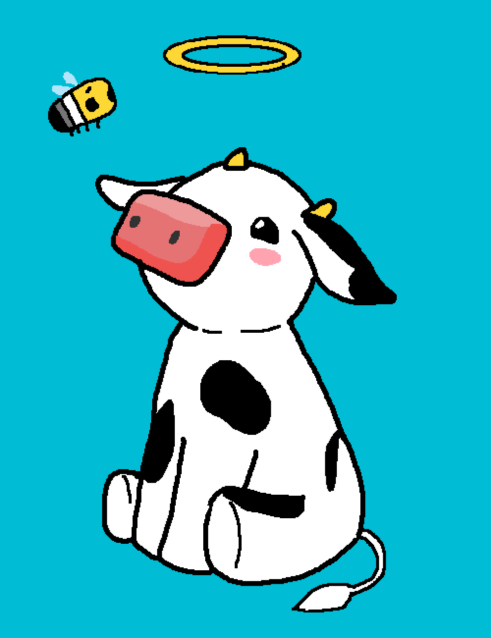 Pixilart - Cute Brown/ Beige cow base by Reagen