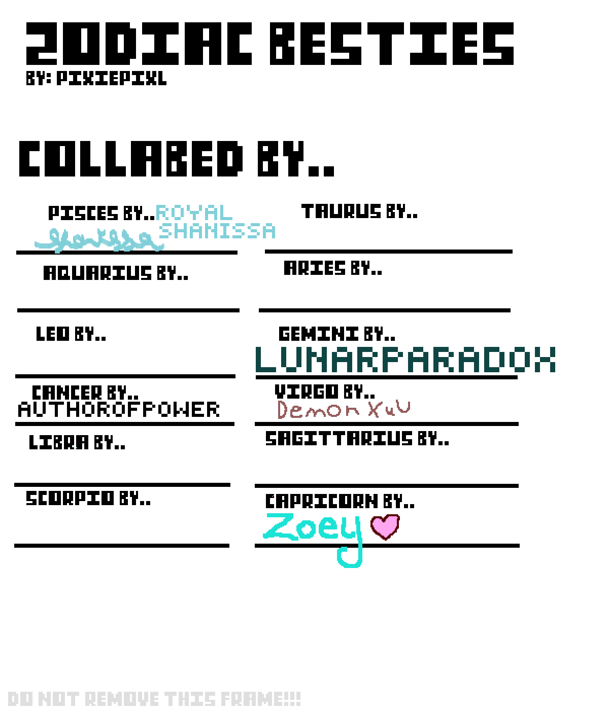 Pixilart - Zodiac Besties Collab by DEMON-XuU