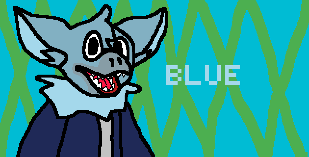 Pixilart - Blue My fursona by DnBpixelarts