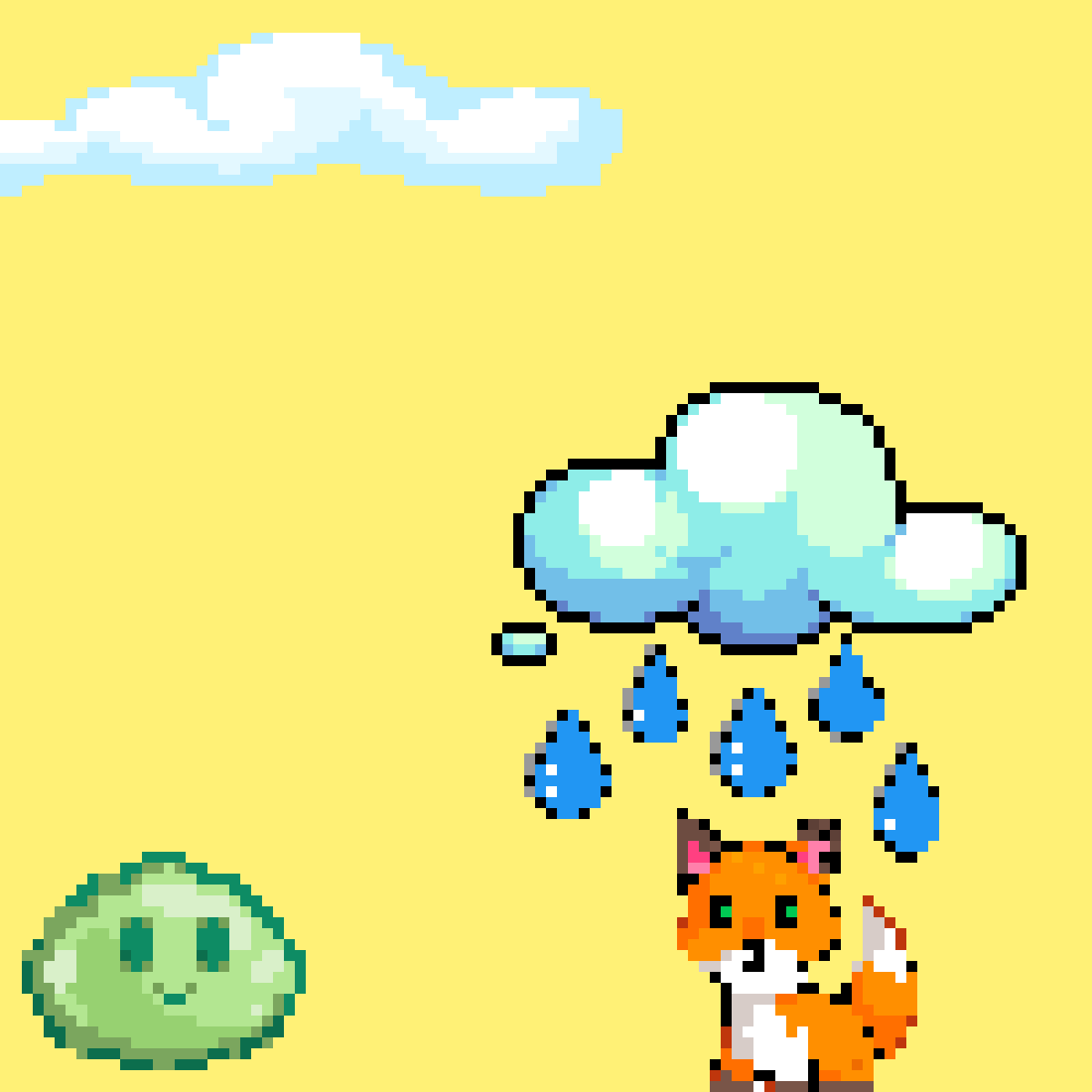Pixilart - sad fox happy slime by WASDcommunity