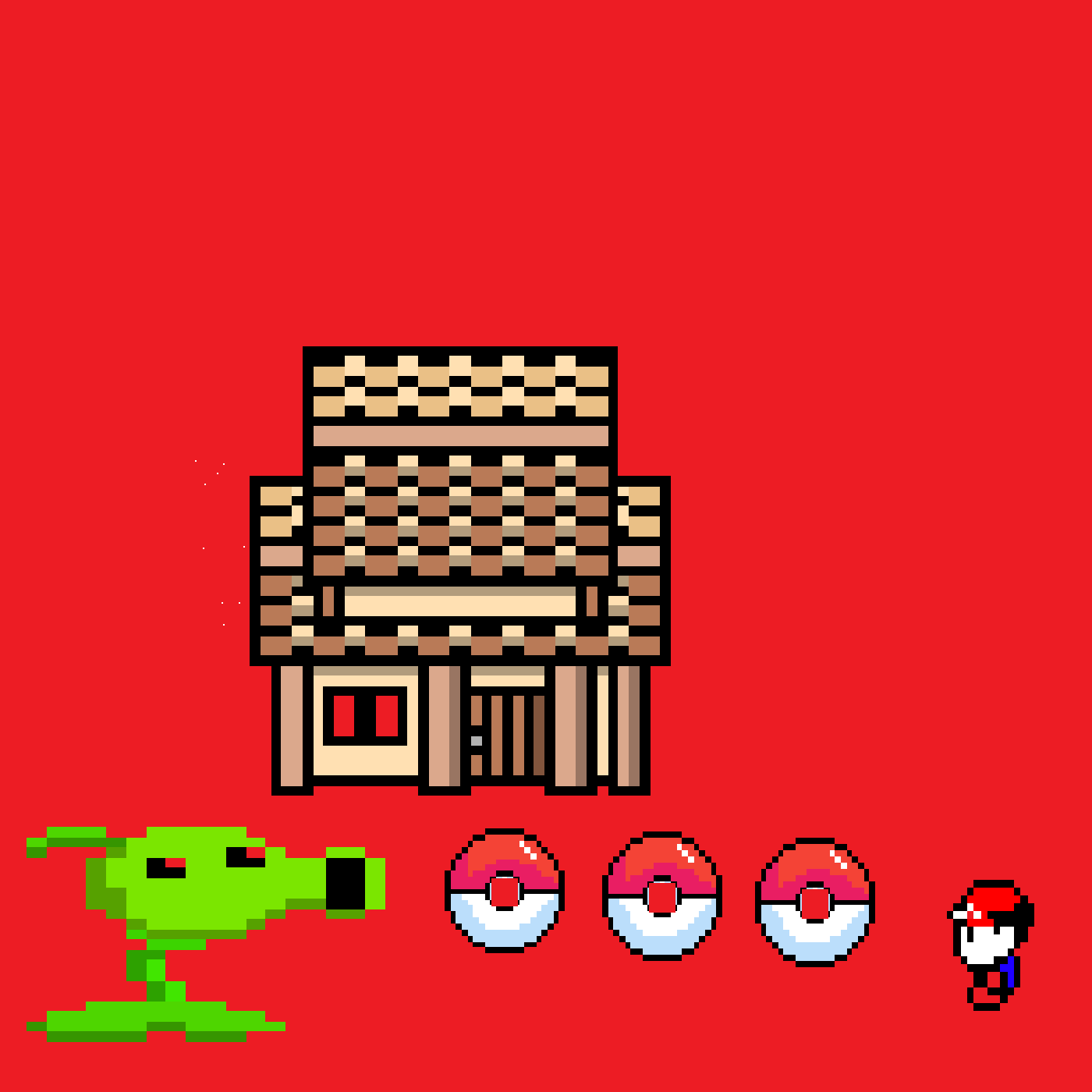 Pixilart - pokemon house with ash getting hit by pokemon ----- by dude69