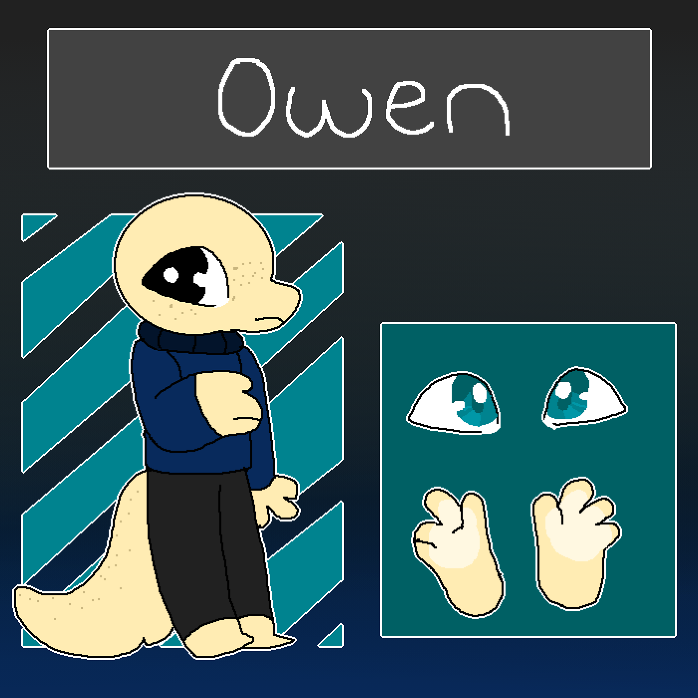 Pixilart - Owen ref sheet by TwistedRaven