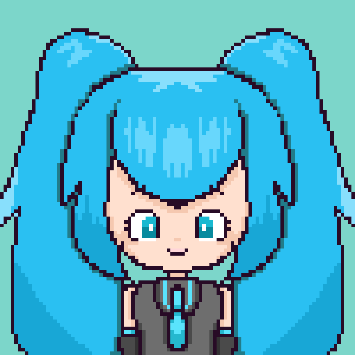Pixilart - Miku on 1 layer by Itspi0pixx