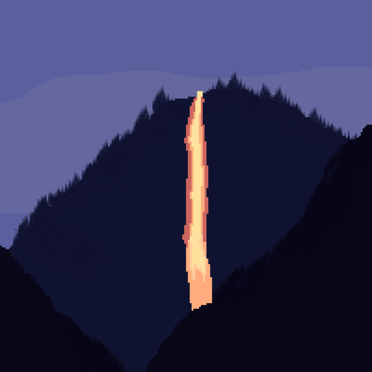 Pixilart - yosemite firefall by Pixil-Melon