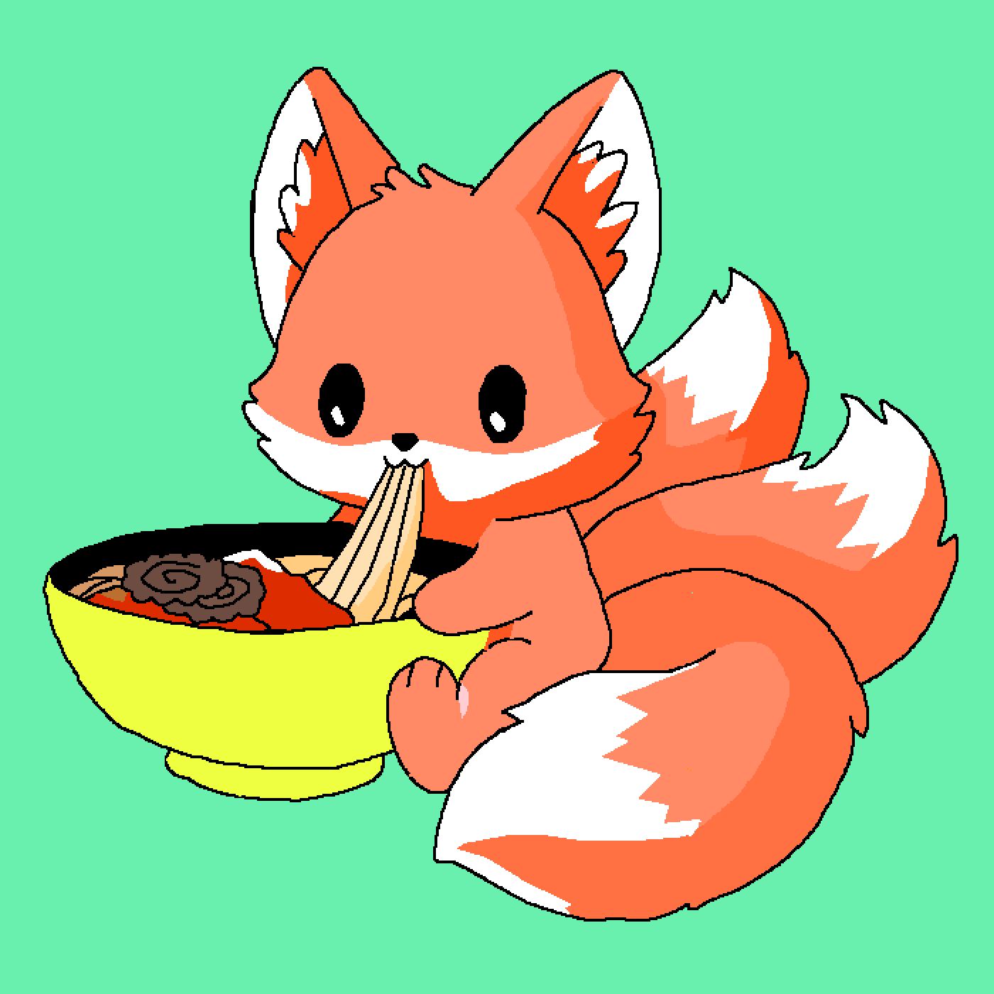 Pixilart - Cute Ramen Fox by mightsownmylove