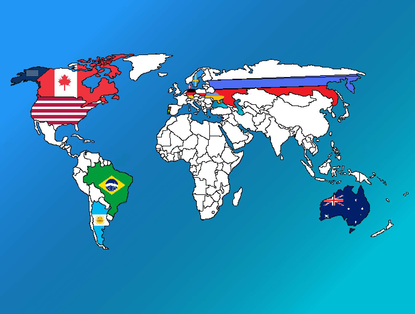 World Flag Map By
