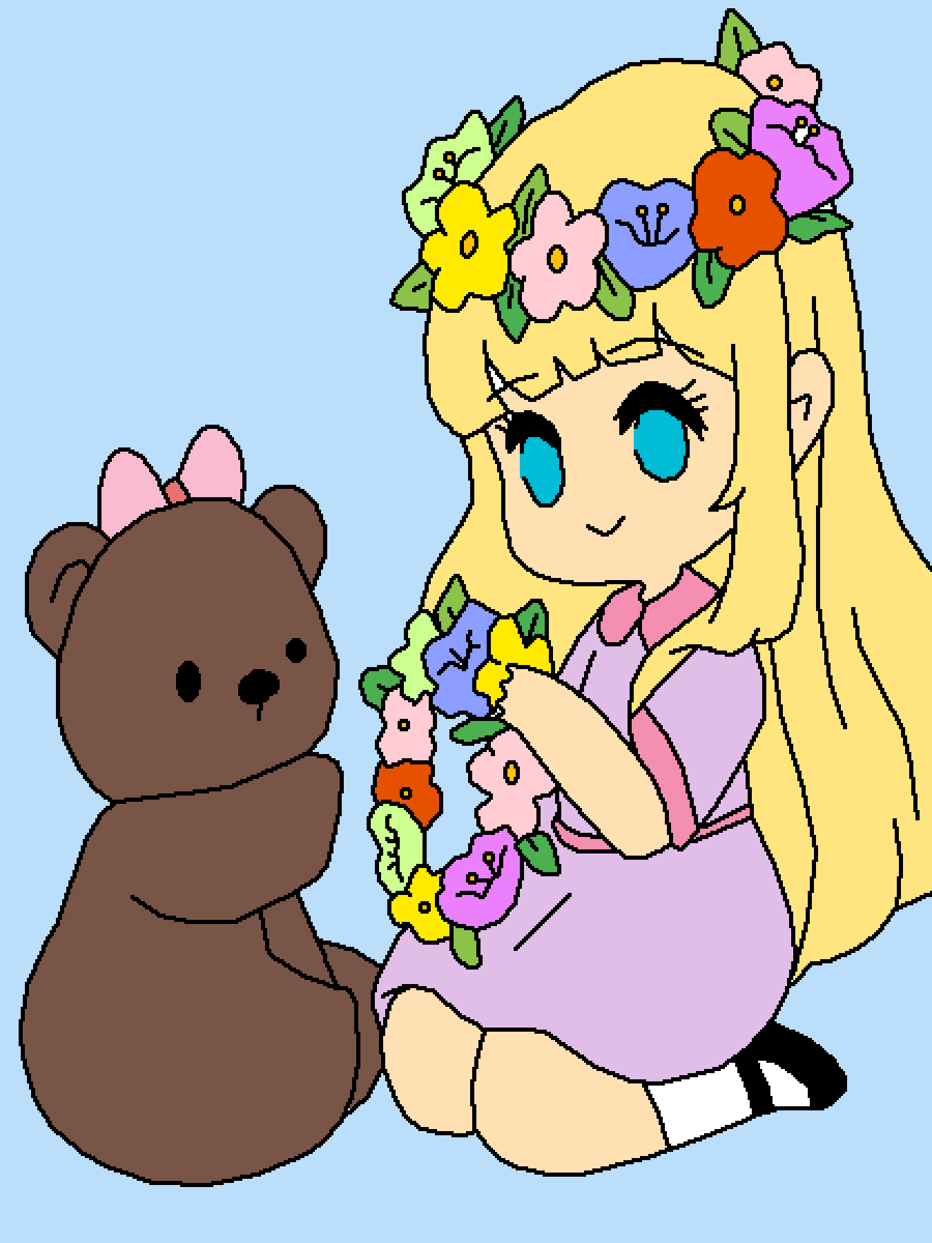 Pixilart - kawaii Girl and bear by KawaiiCAT12345