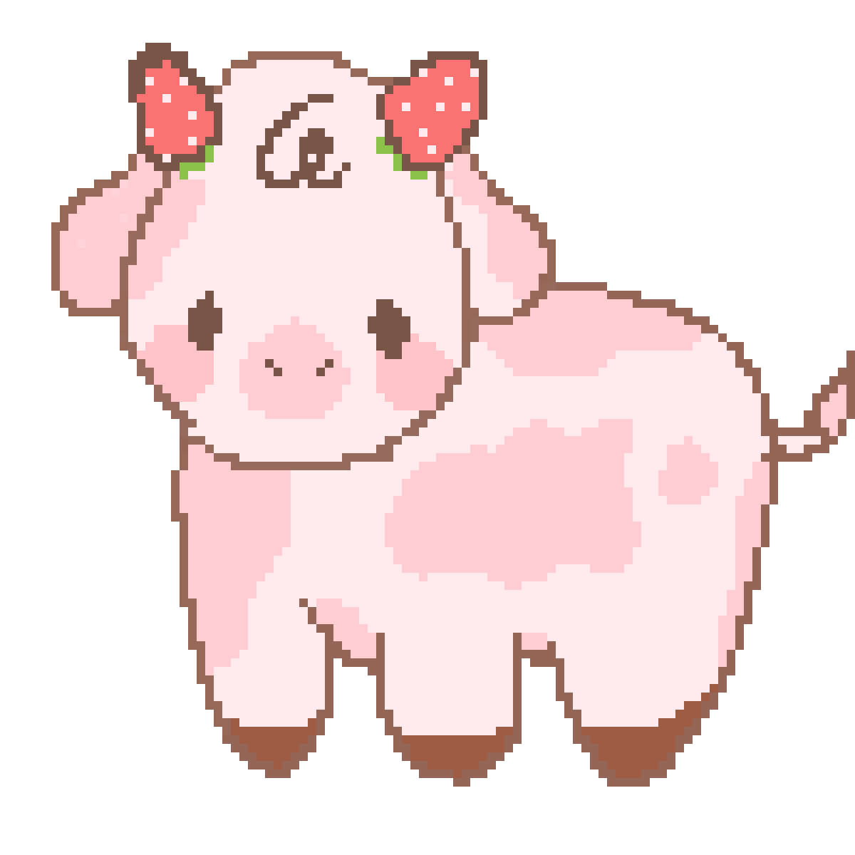 Pixilart - strawberry cow by daisyflower-cow