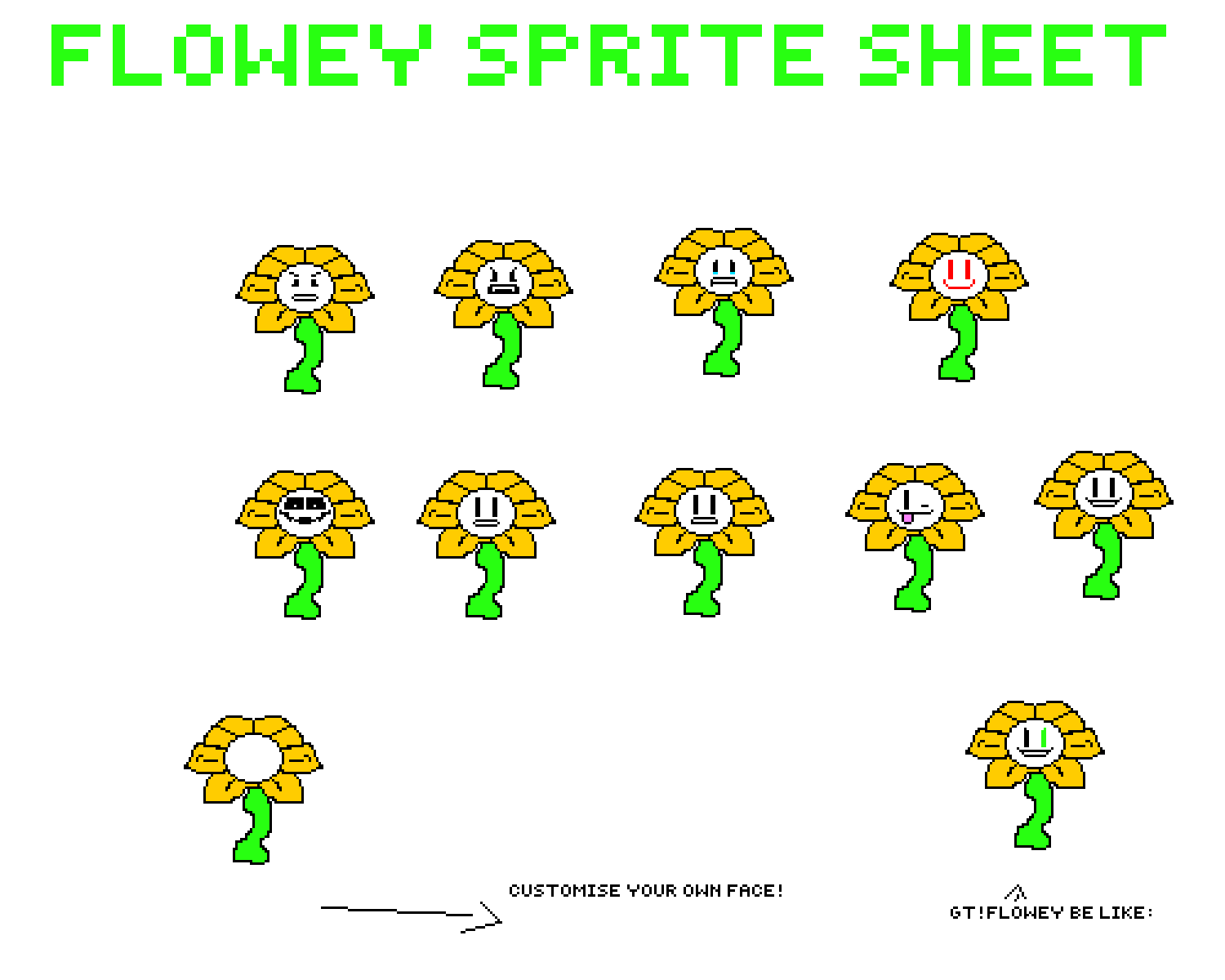 Pixilart - Flowey Sprite sheet by Stagier739