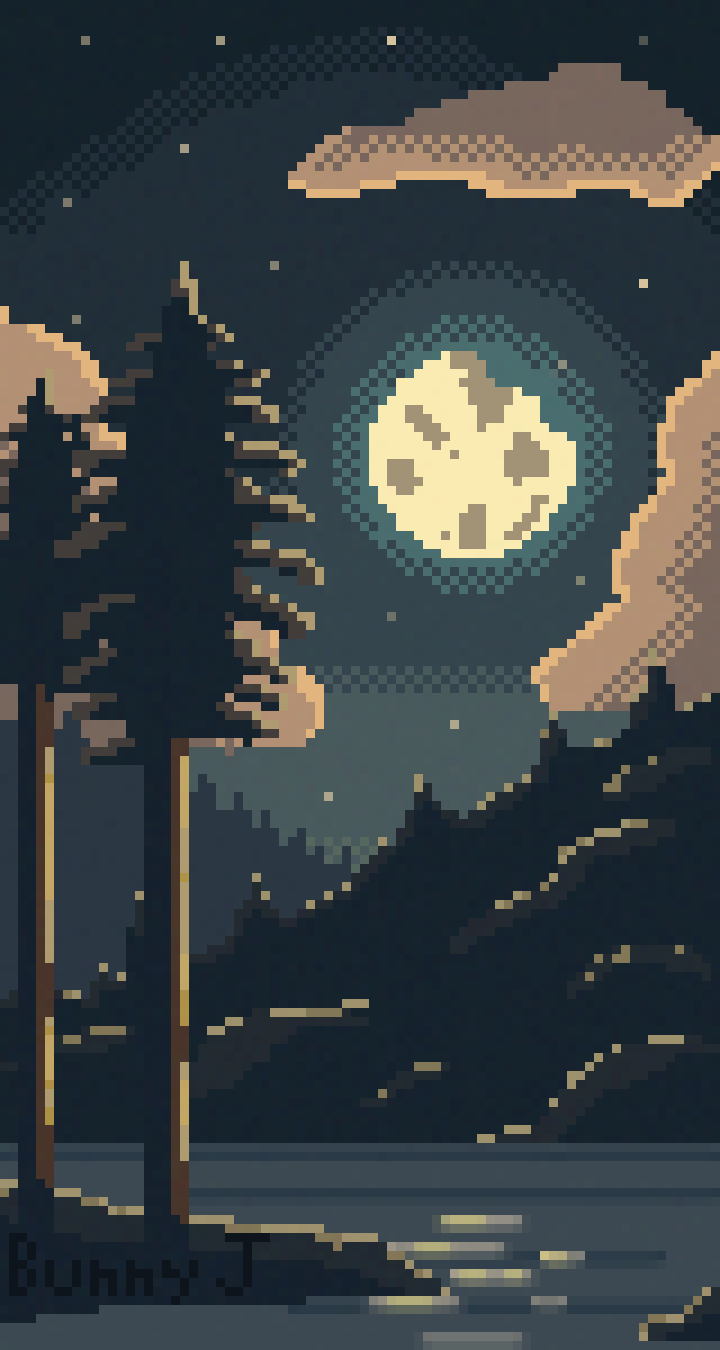 Pixilart - A Nice Landscape BUT SOMEONE TOOK A BITE OUTTA THE MOON by ...