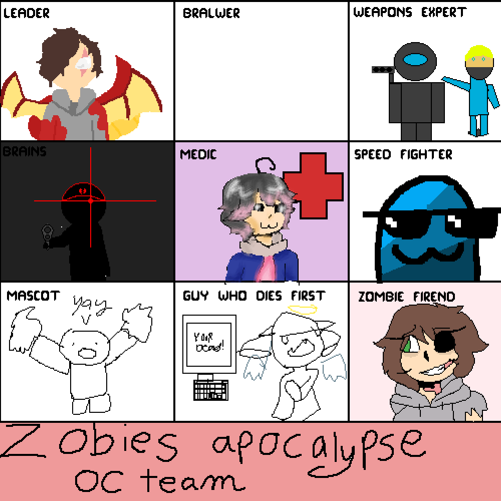 Pixilart - Zombie apocalypse OC team by Fenreath