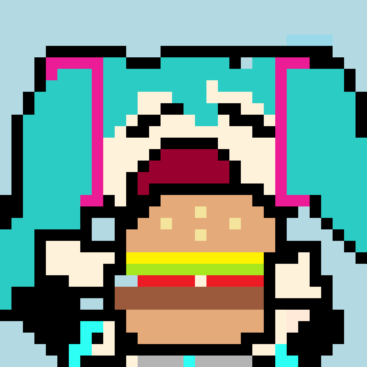 Pixilart - Miku Miku, burger time is for you! by skullheart