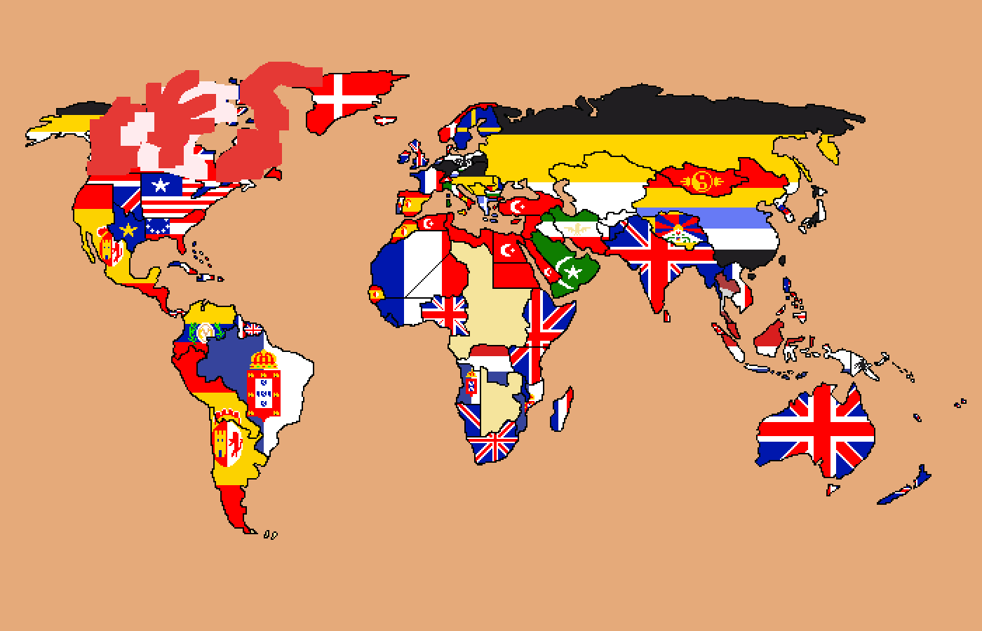 Pixilart - Alternate History Flag Map But Canada Is The Same by ...