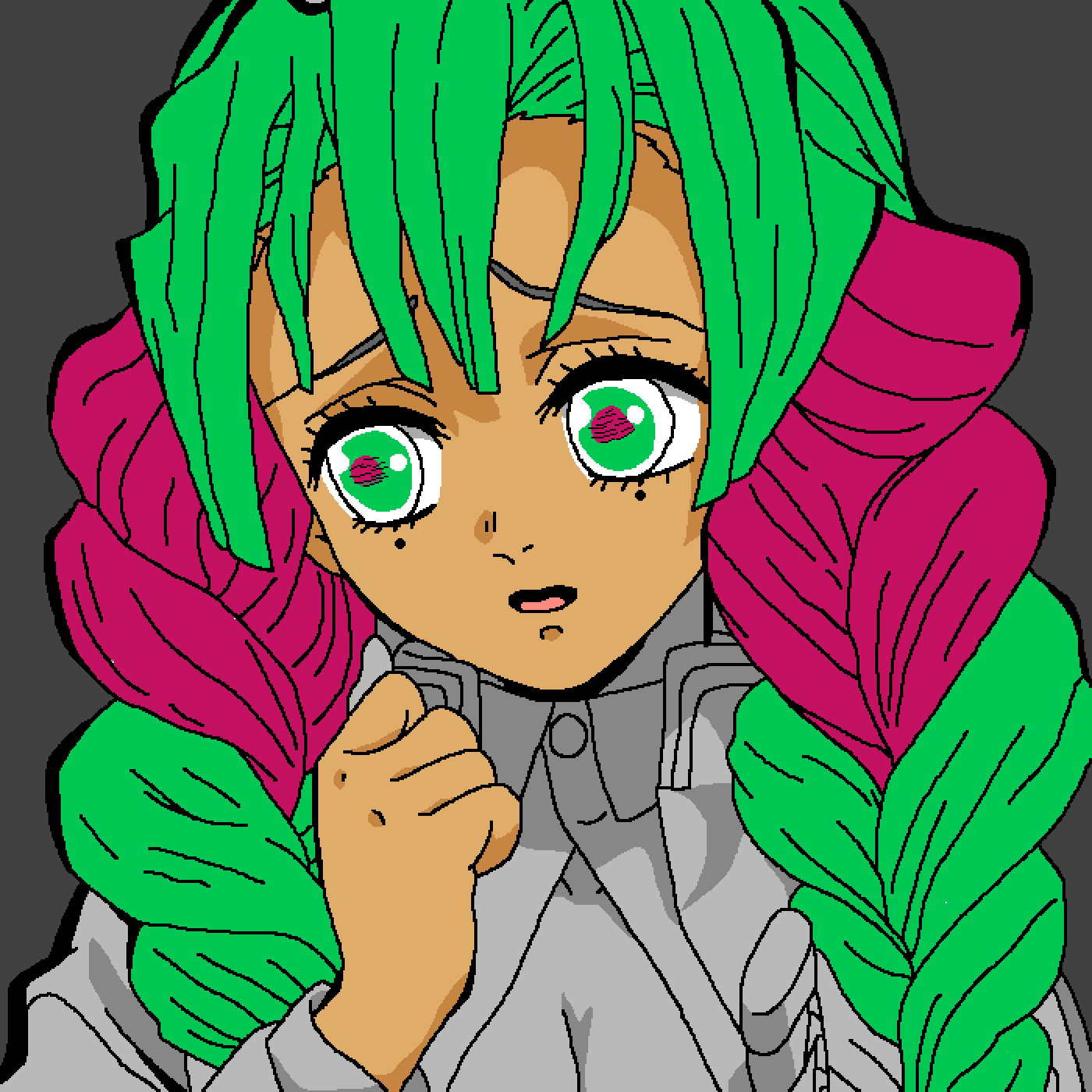 Pixilart - Mitsuri Kanroji Base by bloodstock