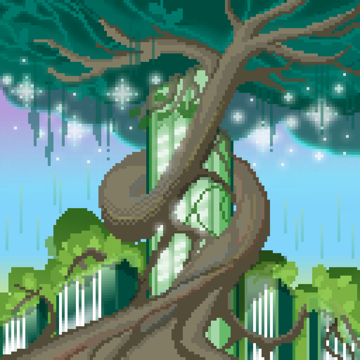Pixilart - The twisted tree by LetuceKnowAlien