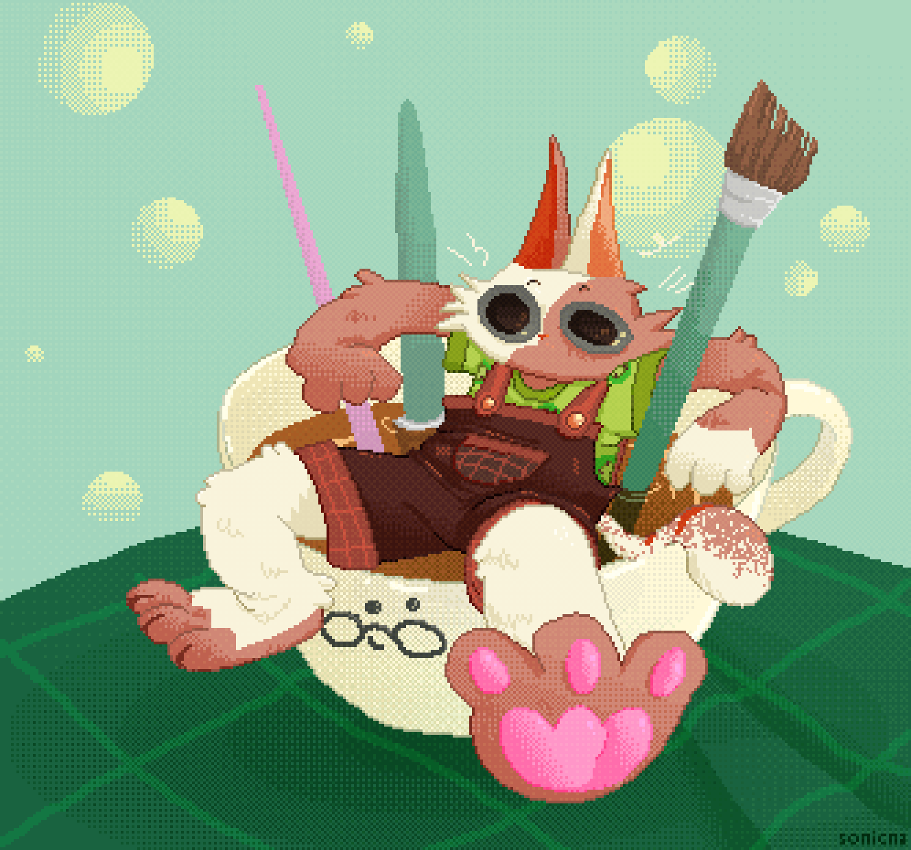 Pixilart - Drowning cat by Sonicna