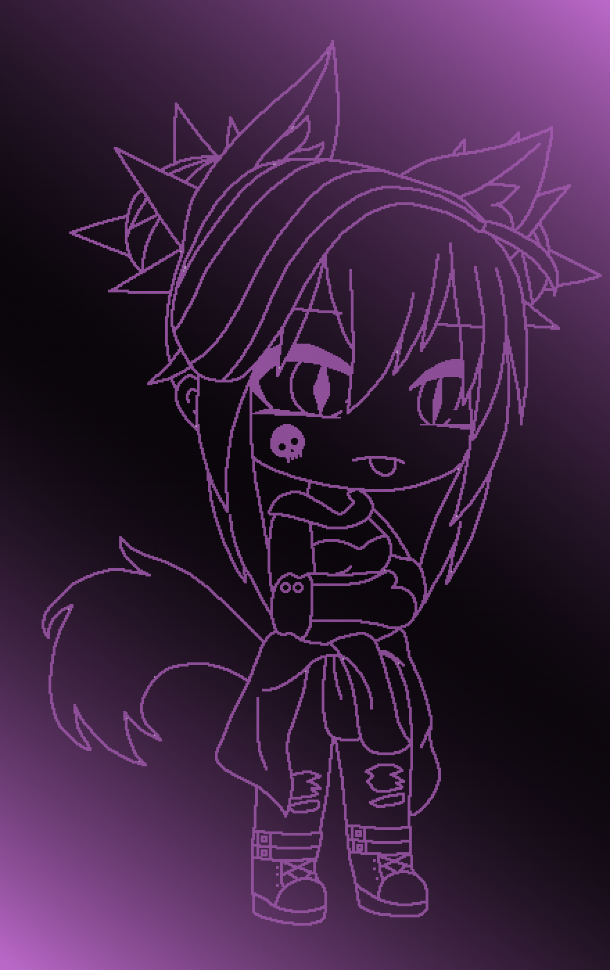 Pixilart - outline Gacha Tomboy by Puppy070