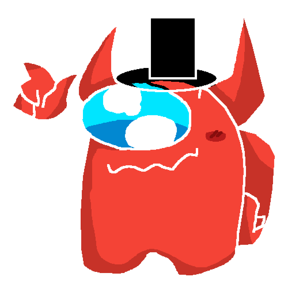 Pixilart - Among Us Demon hat by spyromaster6000