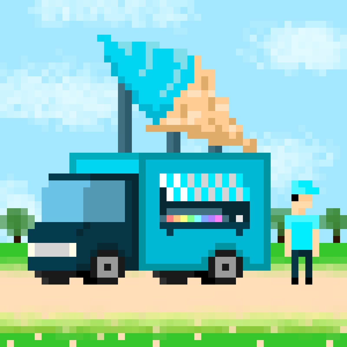 Pixilart - 8-bit ice-cream truck by night-shine