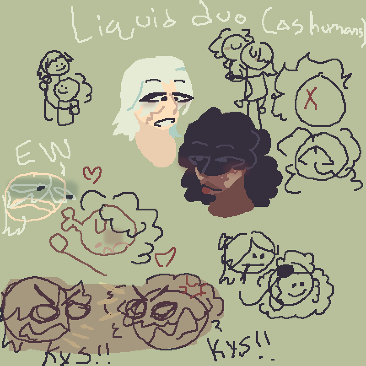 Pixilart - liquid duo as humans by purpol