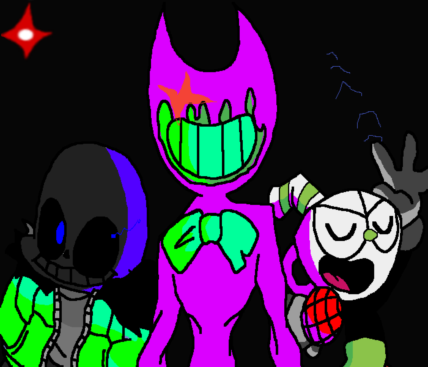 Pixilart - FNF Indie Cross neonnkje by Lukeap2021