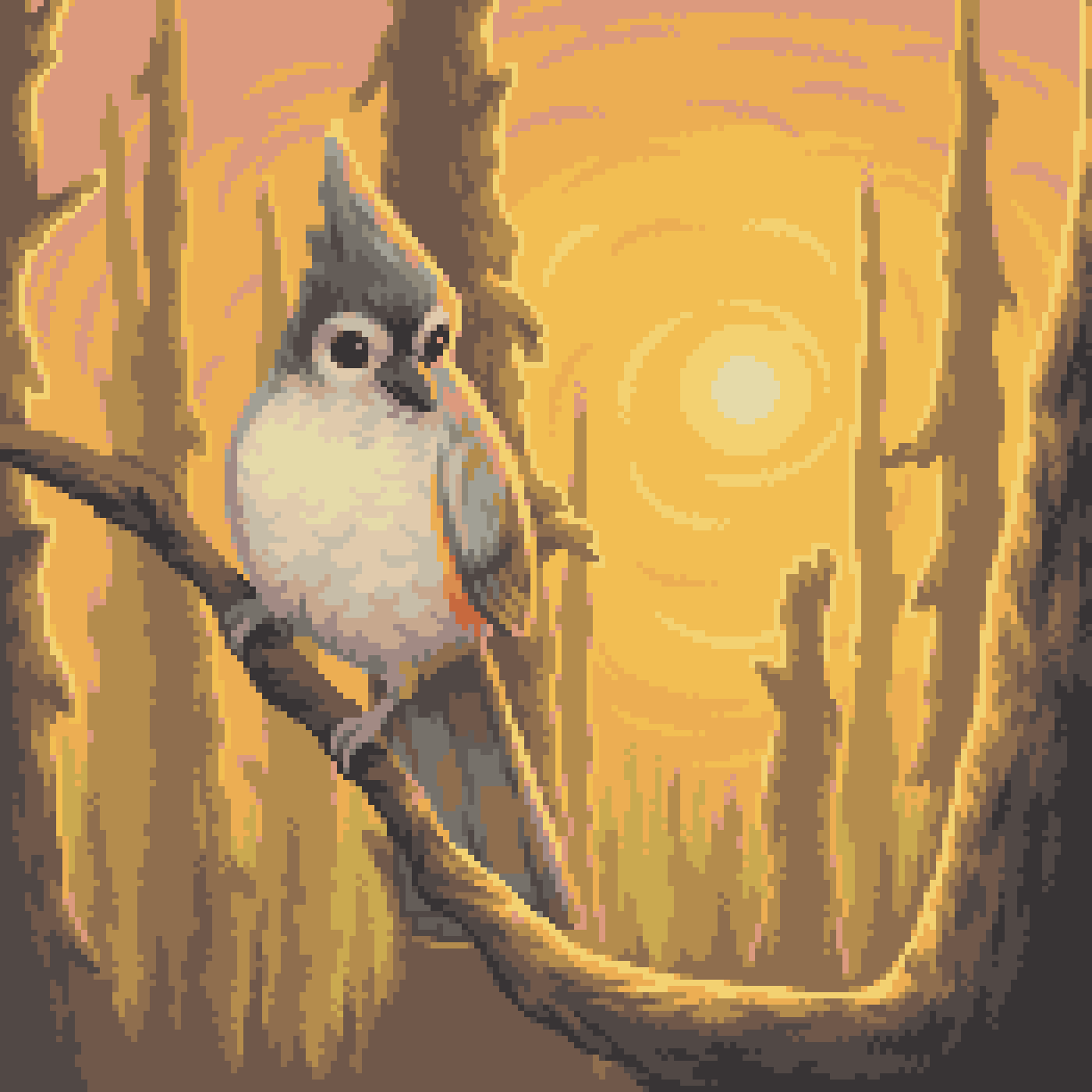 Pixilart - Tufted Titmouse by flinigan