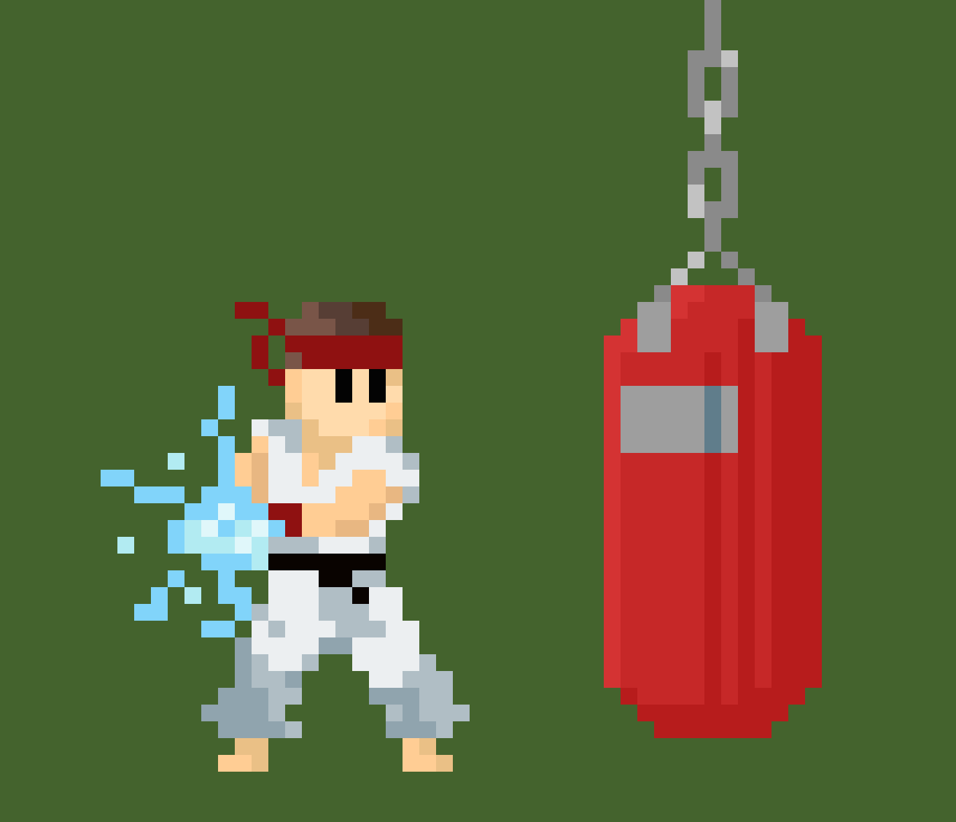 Pixilart - Ryu vs Punching Bag by Critical07