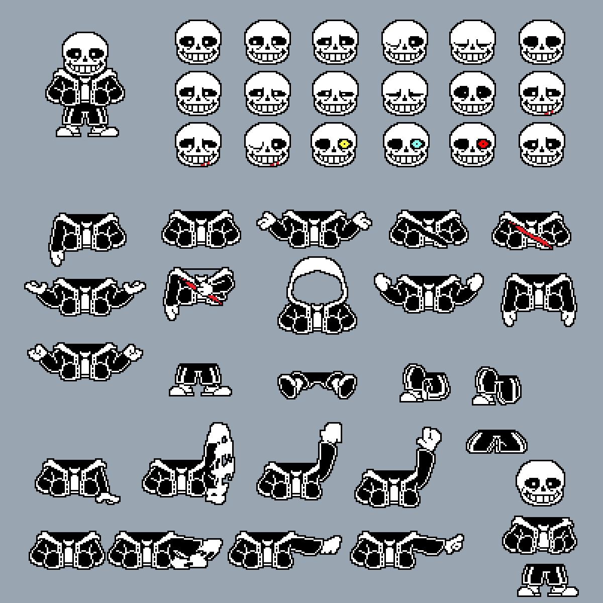 Pixilart - new sans sprite sheet by Staticstellar