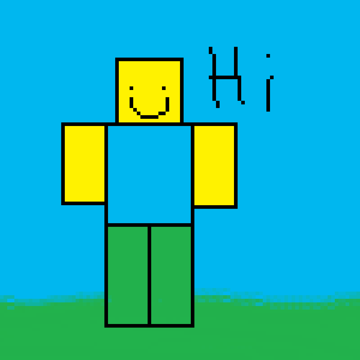 Pixilart - Roblox NOOB by martin3156-Uzi