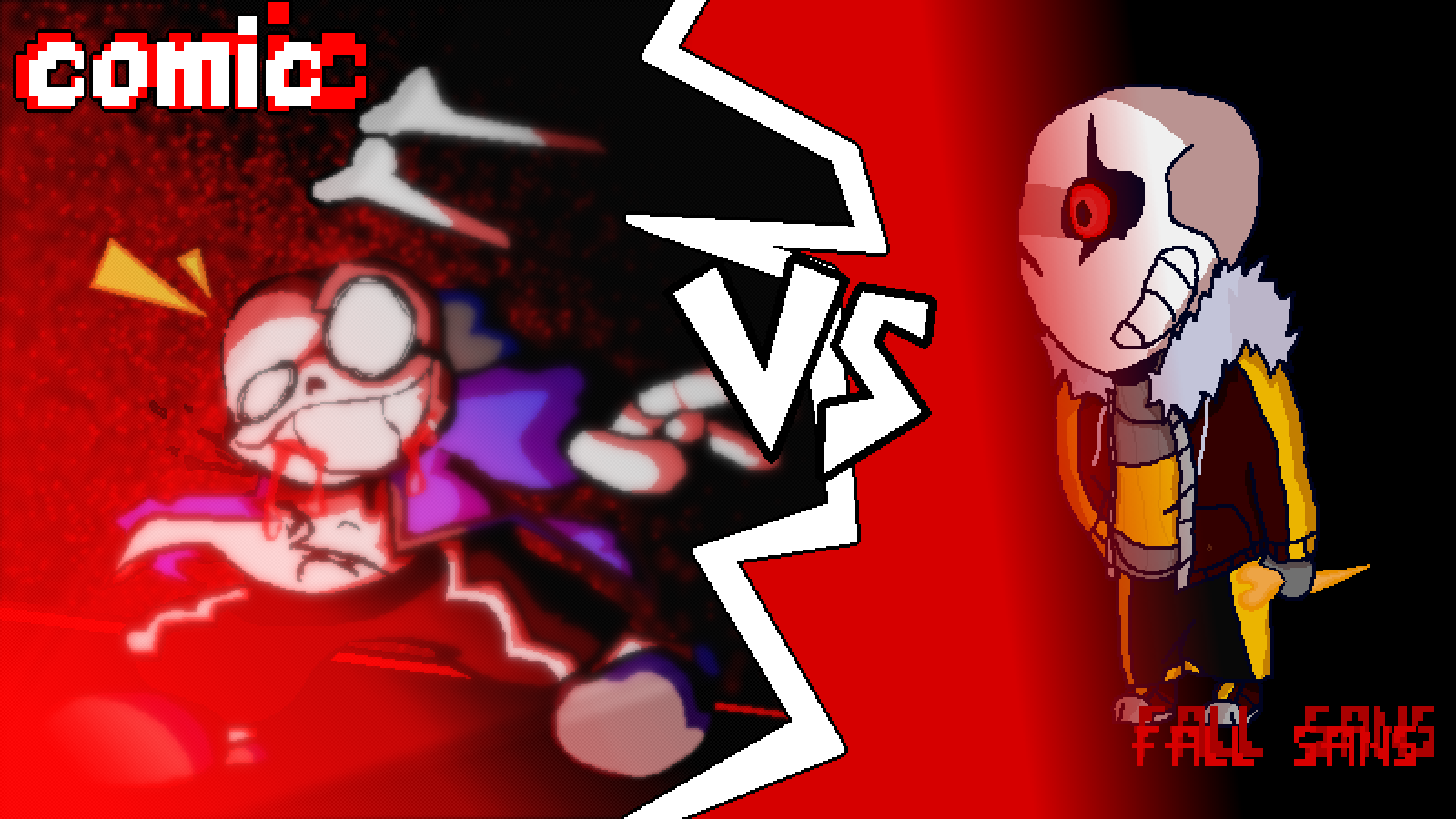 Pixilart - COMIC VS fall sans by Sonicm26